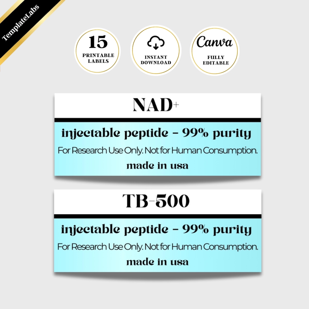 Peptide Label Template, Printable Label, Peptide Therapy Canva, Canva ...