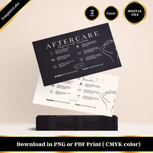 Infrared Sauna, Aftercare Card, Printable Card, DIY Template, Edit in ...