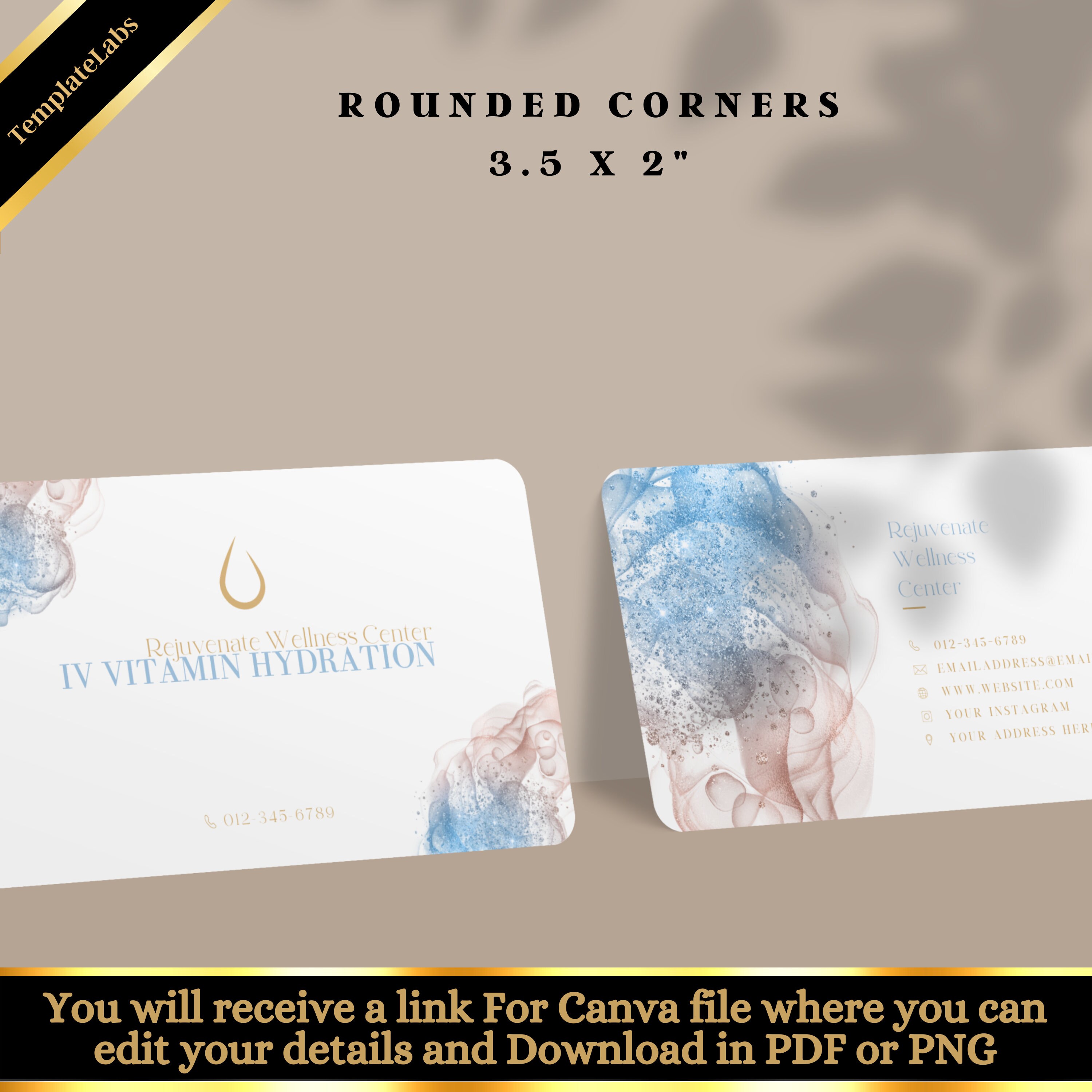 IV Drip Business Card, Printable Business Card Template, DIY Template ...