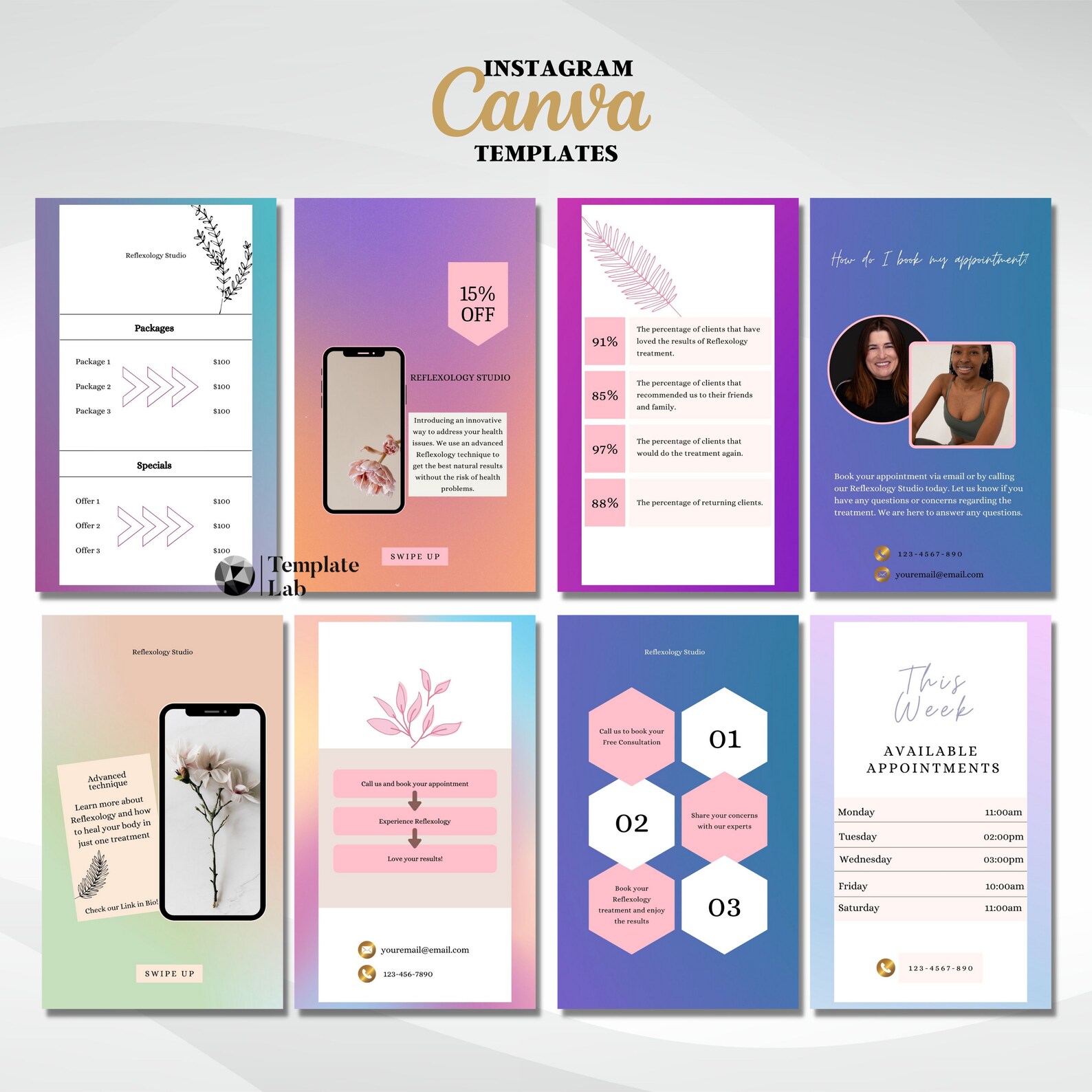 Reflexology Instagram Template, Reflexology Foot, Instagram Content, Holistic Template, Massage ...