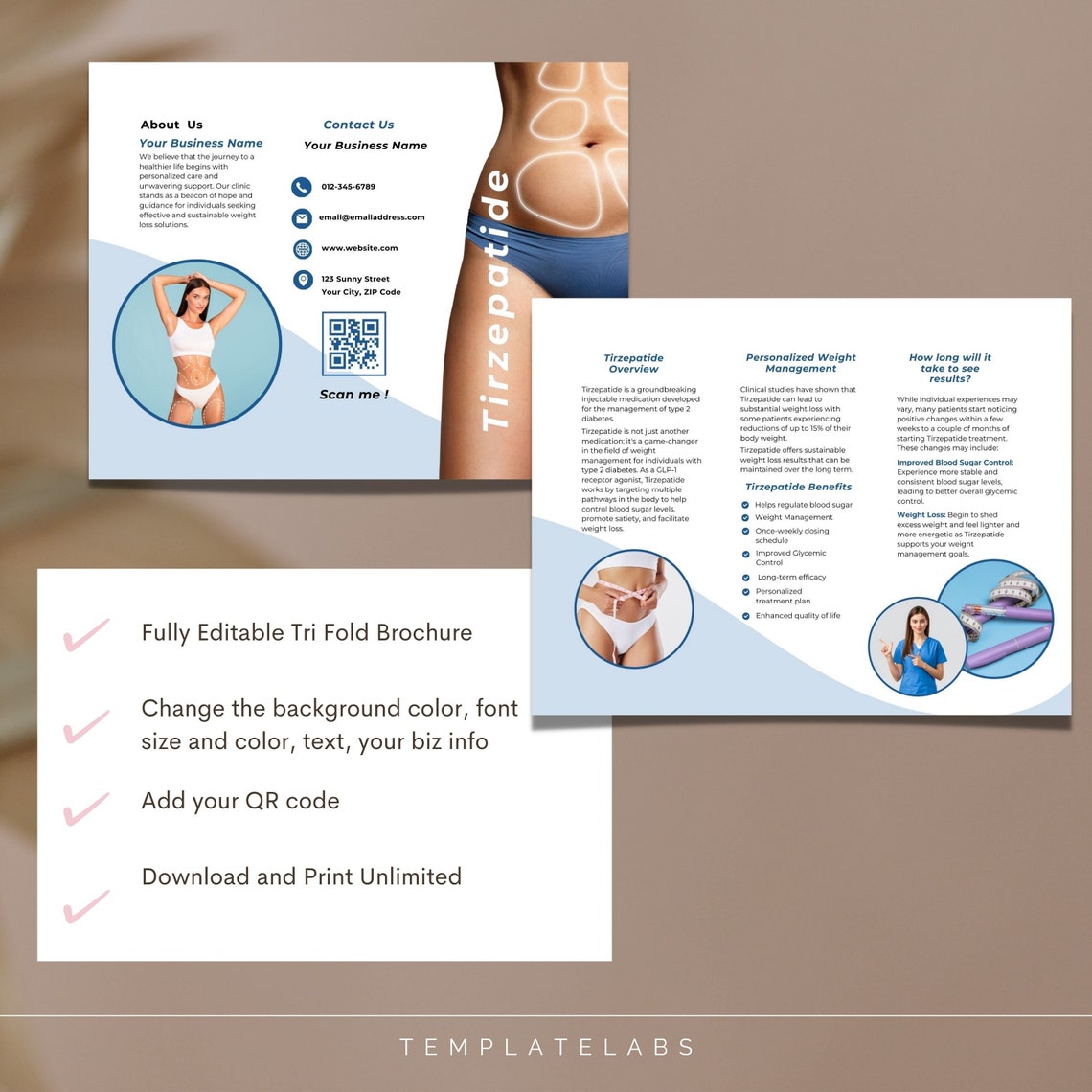 Weight Loss Brochure, Weight Loss Clinic Flyer, Trifold Brochure ...