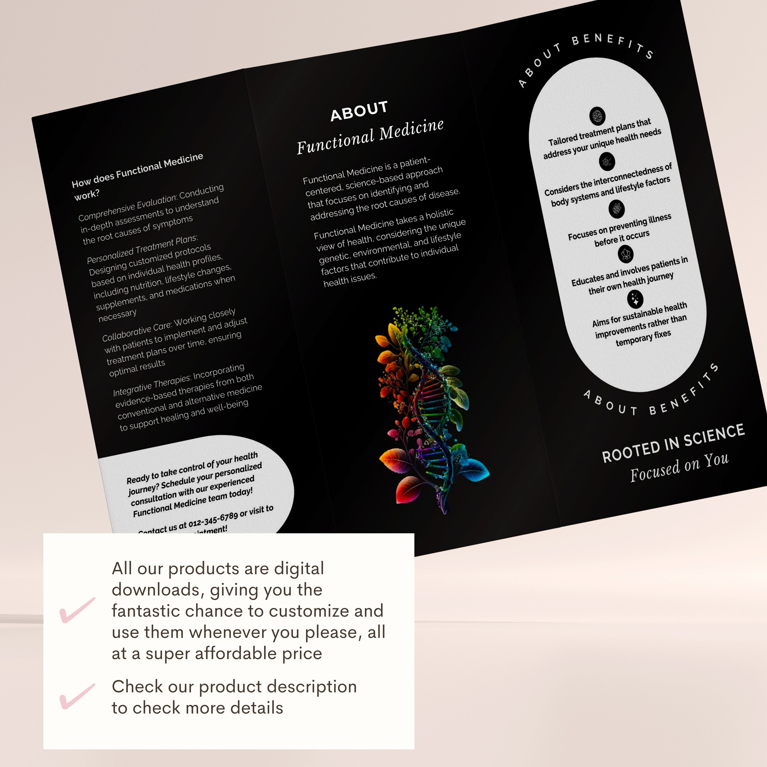 Functional Medicine Brochure, Trifold Brochure Template, Holistic ...