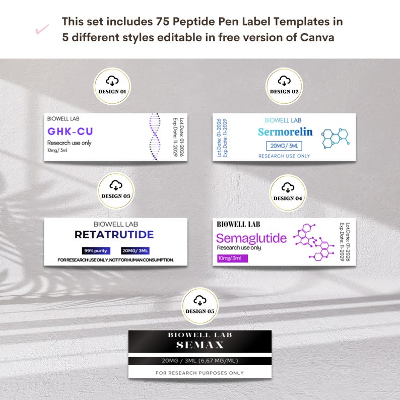 Peptide Pen Label Design, Peptide Labels, Peptide Label Template ...