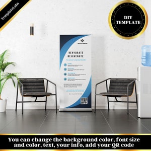 IV Hydration Retractable Banner, Roll up Banner Template, Event Banner ...