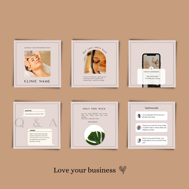 Acupuncture Instagram Template, Social Media Post, Instagram Post Canva ...