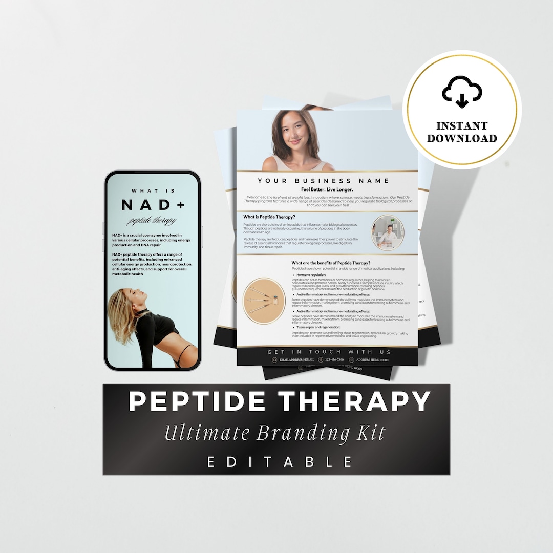 Peptide Therapy, Peptide Advertising, Branding Kit Canva, Med Spa ...