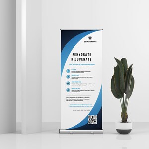 IV Hydration Retractable Banner, Roll up Banner Template, Event Banner ...
