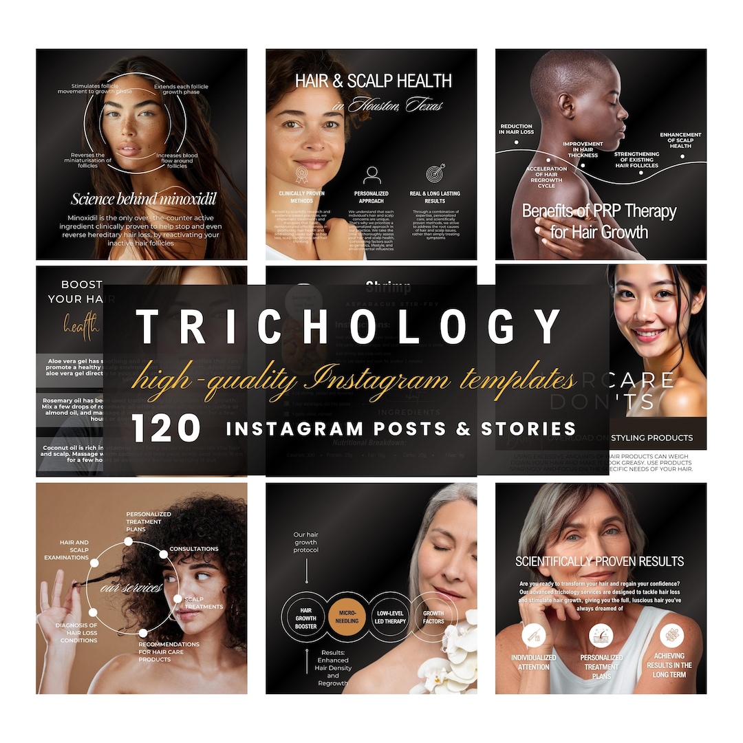 Trichology Templates, Trichology Instagram Posts, Hair Loss Template ...