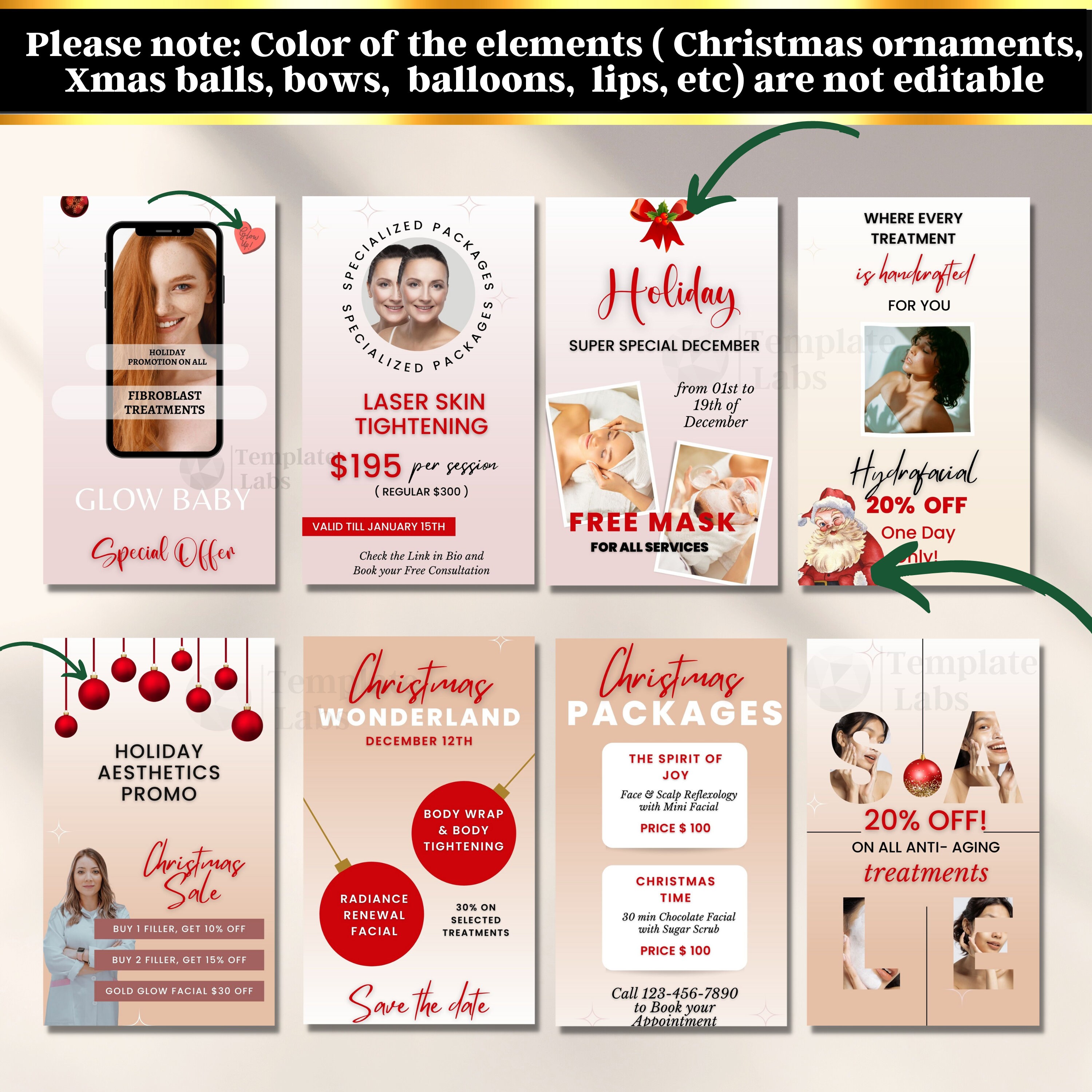Medspa Christmas, Botox Christmas, Christmas Instagram Template, Body ...