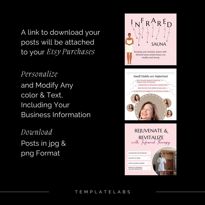 Infrared Sauna, Instagram Post Template Canva, Medspa Flyer, Digital ...