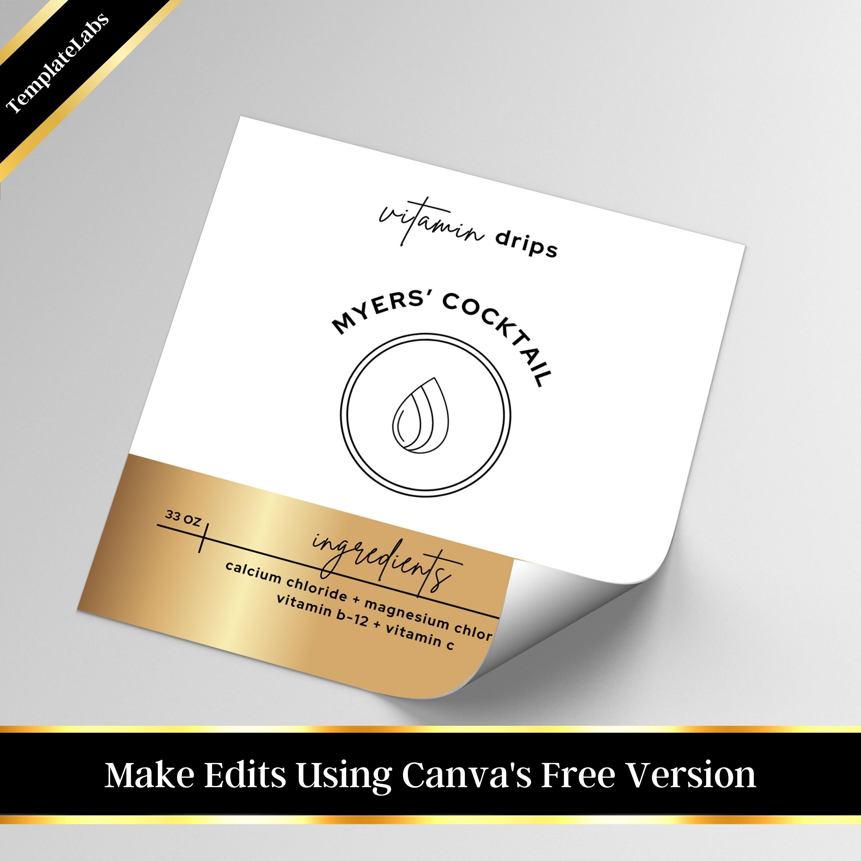 IV Bag Label, Iv Label, IV Hydration Label, Iv Drip Bag Label ...