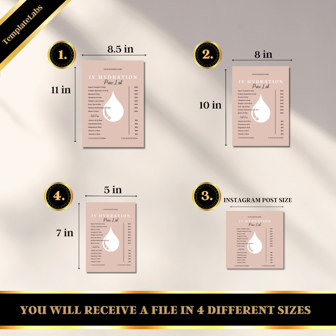 IV Hydration Template IV Therapy Flyer Price List Template - Etsy