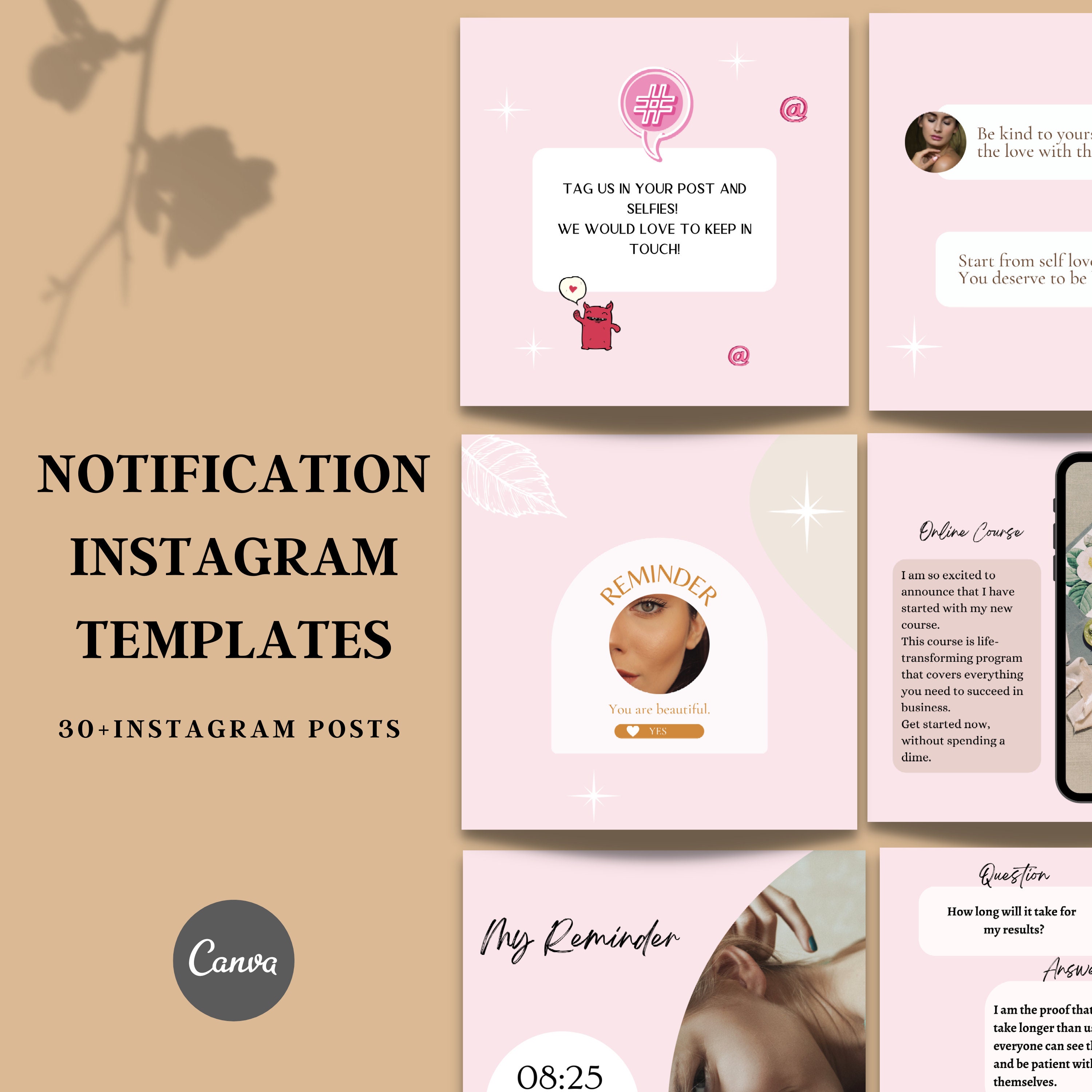 Notification Instagram Template, Marketing Graphics, Engagement Booster ...