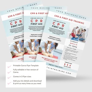 CPR Training Flyer, CPR Flyer, Cpr Template, Cpr First Aid and ...