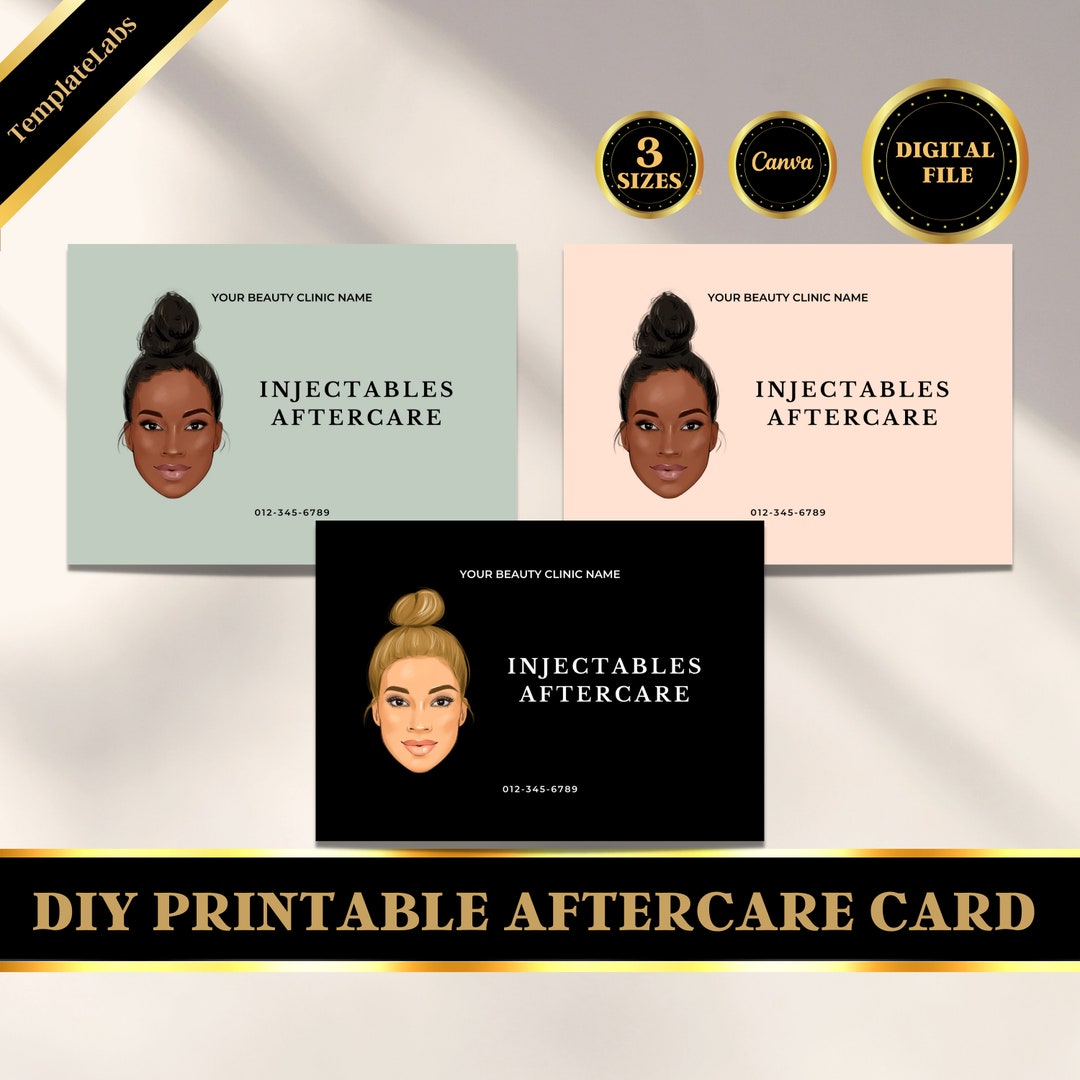 Botox and Filler Aftercare Cards, Botox Filler Card, Canva Aftercare ...