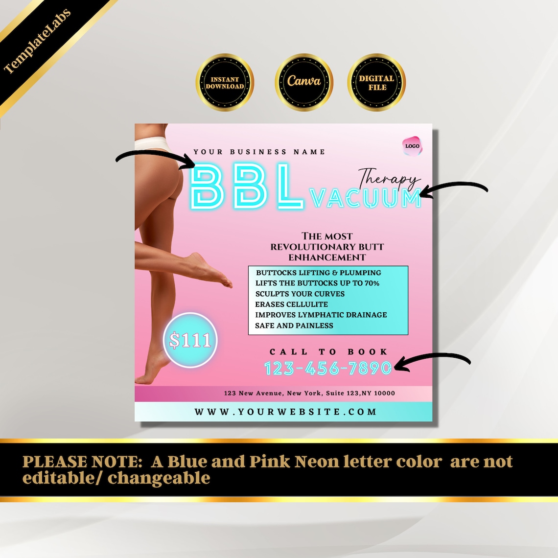 BBL Vacuum BBL Flyer Butt Lift Flyer Social Media Flyer - Etsy