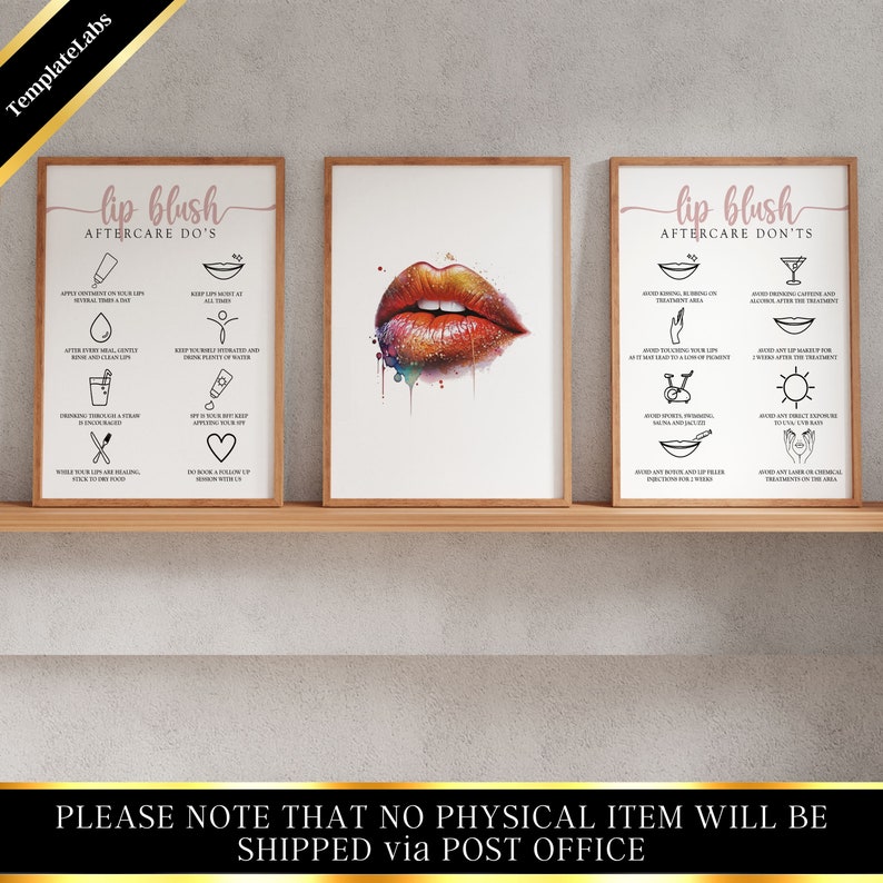 Lip Blush Aftercare Poster Lip Blush Poster Permanent Makeup - Etsy