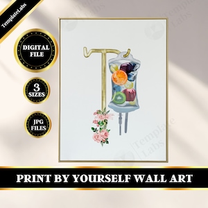 IV Art Print, Iv Drip Wall Art, IV Therapy Wall Art, IV Art Printable ...