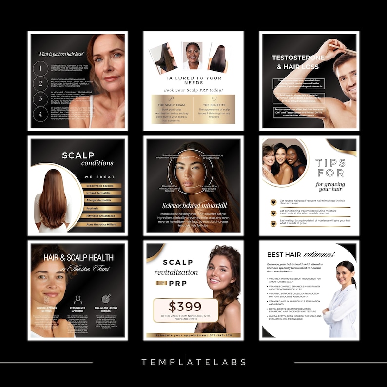Trichology Templates, Trichology Instagram Posts, Hair Loss Template ...