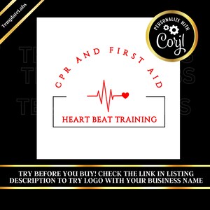 CPR Logo, First Aid Logo, CPR Instructor Logo, Heart Logo Design ...