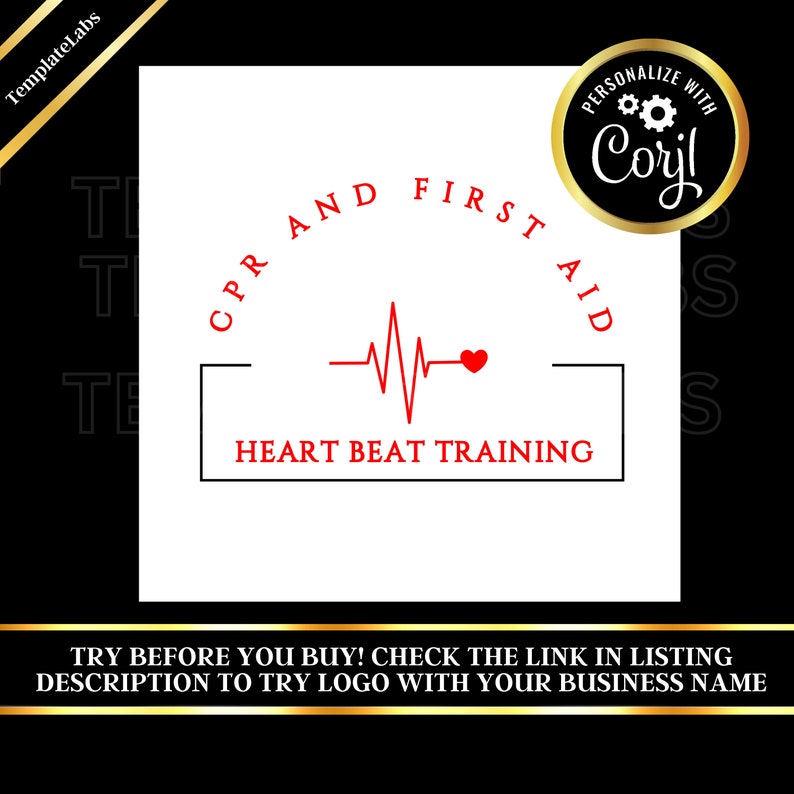 CPR Logo First Aid Logo CPR Instructor Logo Heart Logo - Etsy