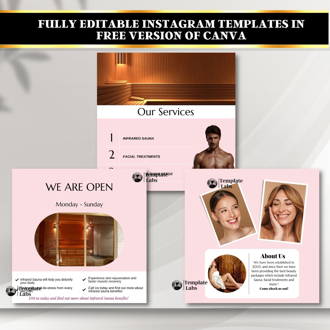 Infrared Sauna Instagram Post Template Canva Medspa Flyer - Etsy