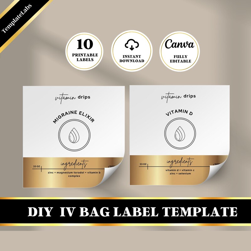 Iv Fluid Labels - Etsy