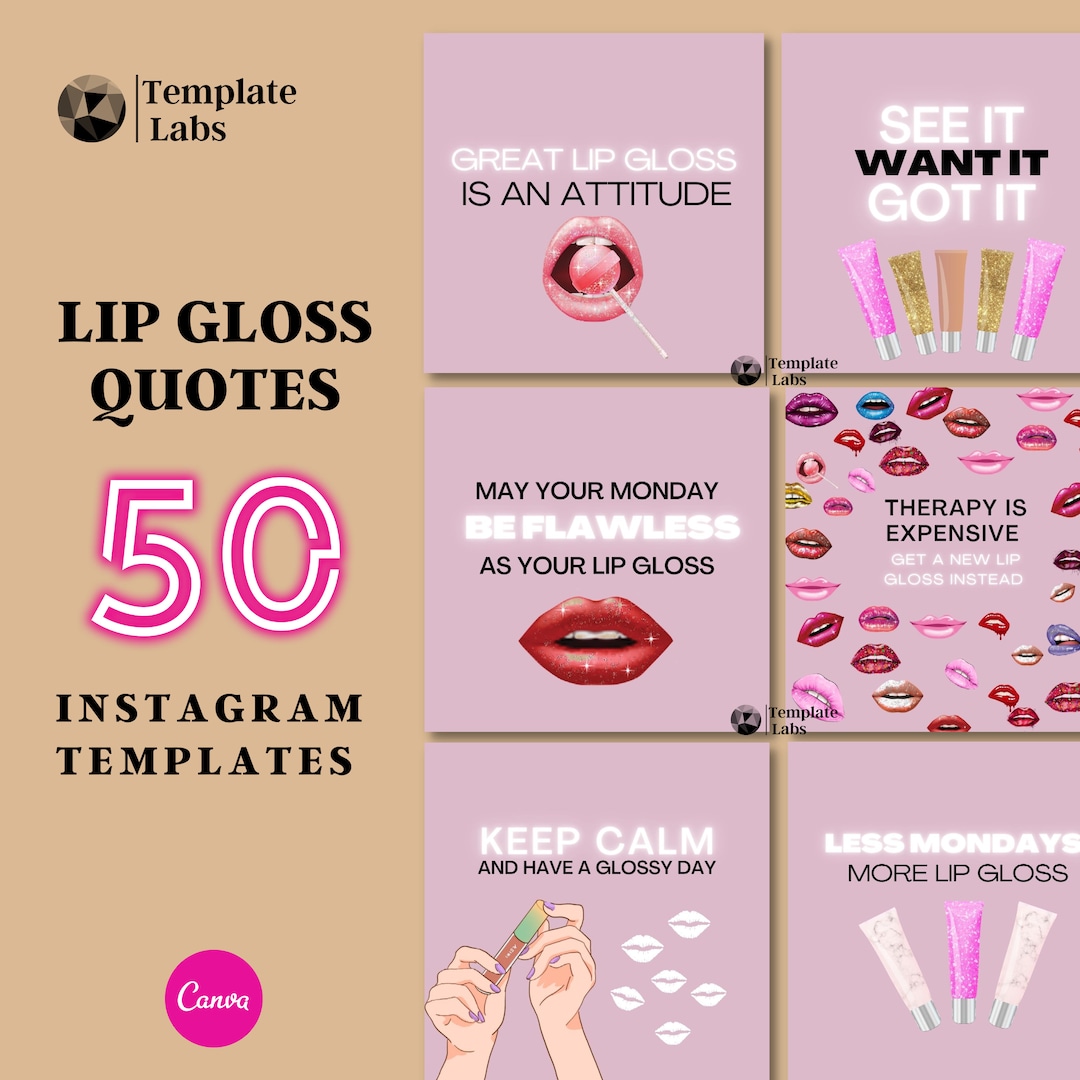 Lip Gloss Flyer, Lip Gloss Templates, Lip Gloss Quotes, Instagram Quote ...