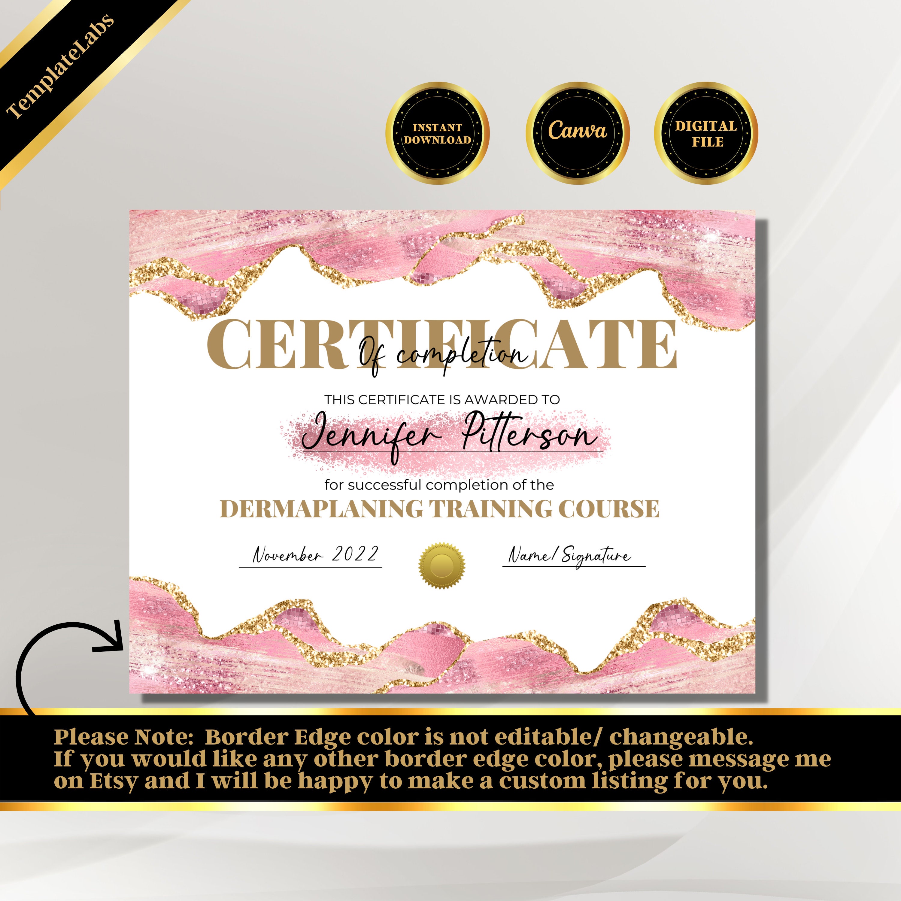 Dermaplane Certificate Dermaplaning Certificate Certificate - Etsy