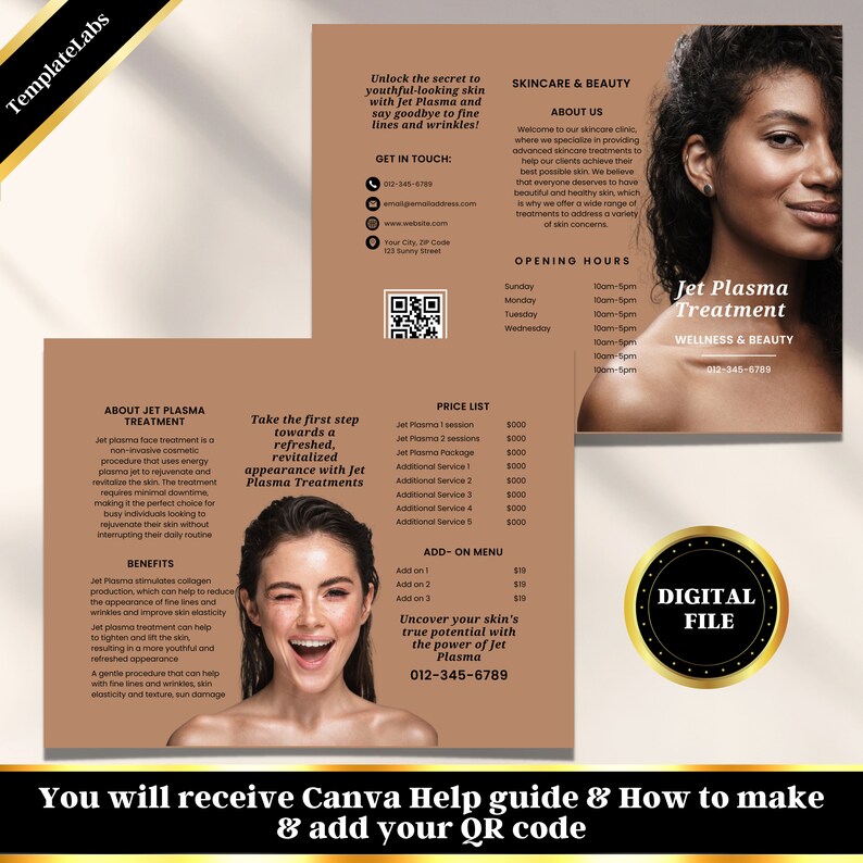 Jet Plasma Printable Brochure Tri Fold Brochure Template - Etsy