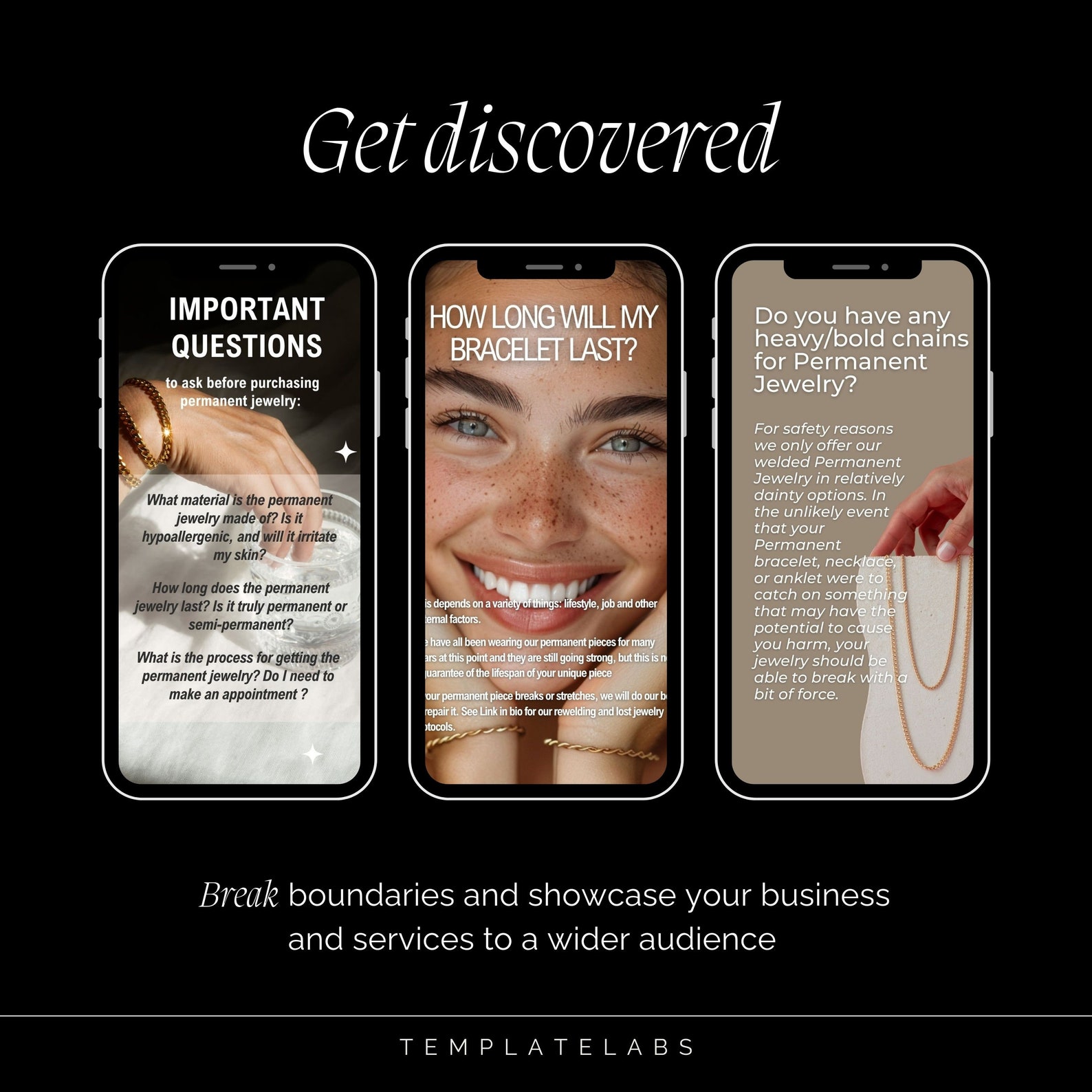 Permanent Jewelry Template, Permanent Jewelry Marketing, Instagram ...