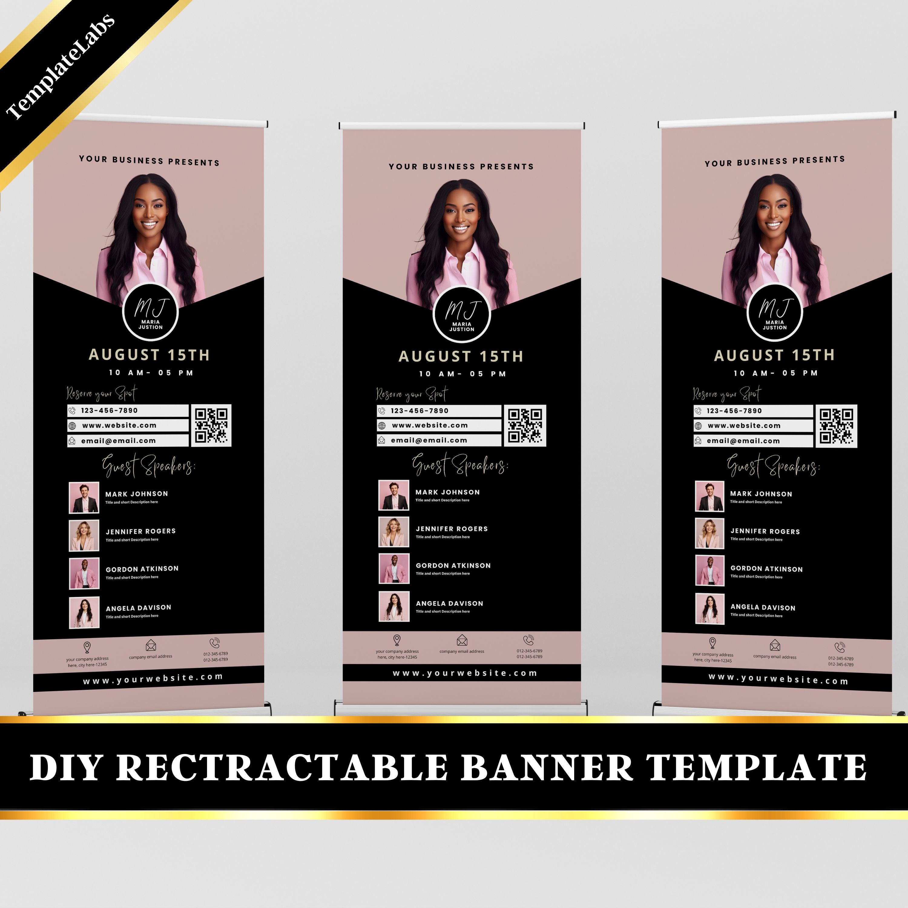 Retractable Banner Conference, Conference Template, Roll up Banner ...