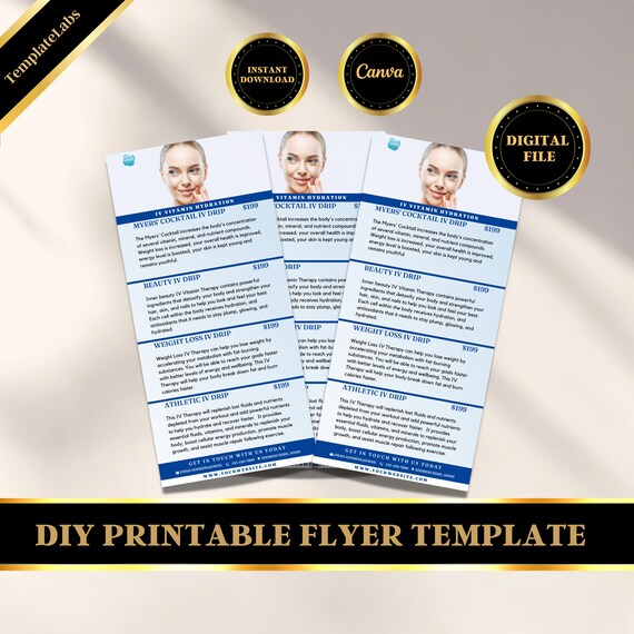 IV Therapy Flyer IV Hydration Template Digital Flyer DIY - Etsy