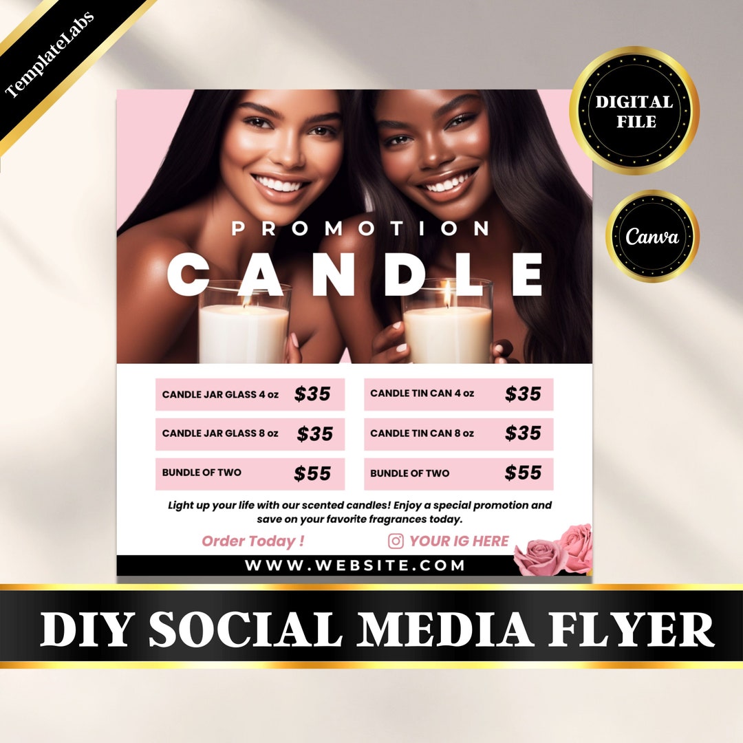 Candle Flyer Canva, Candle Instagram Post, Candle Business Instagram ...