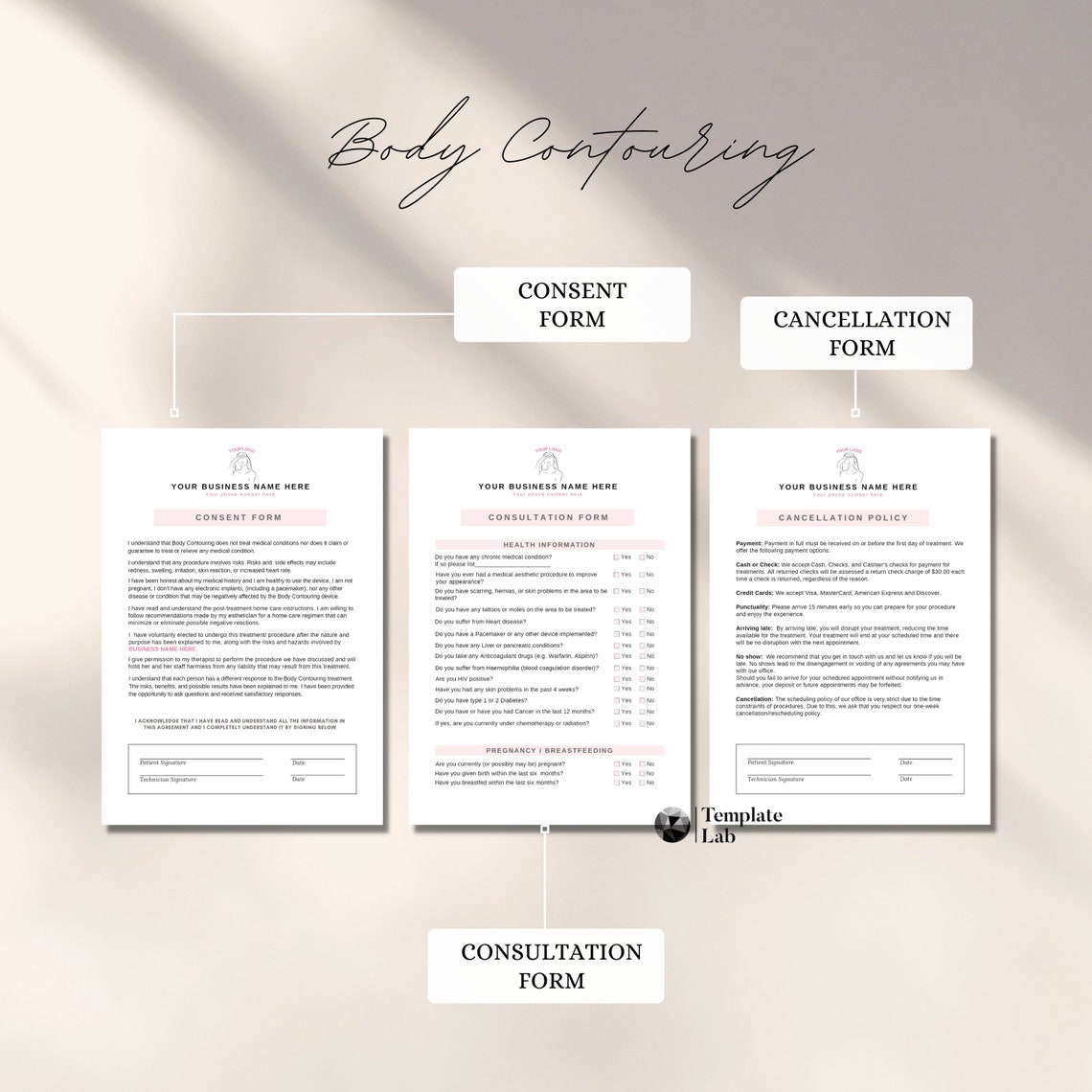 Body Sculpting Consent Forms Body Contouring Consent Forms - Etsy