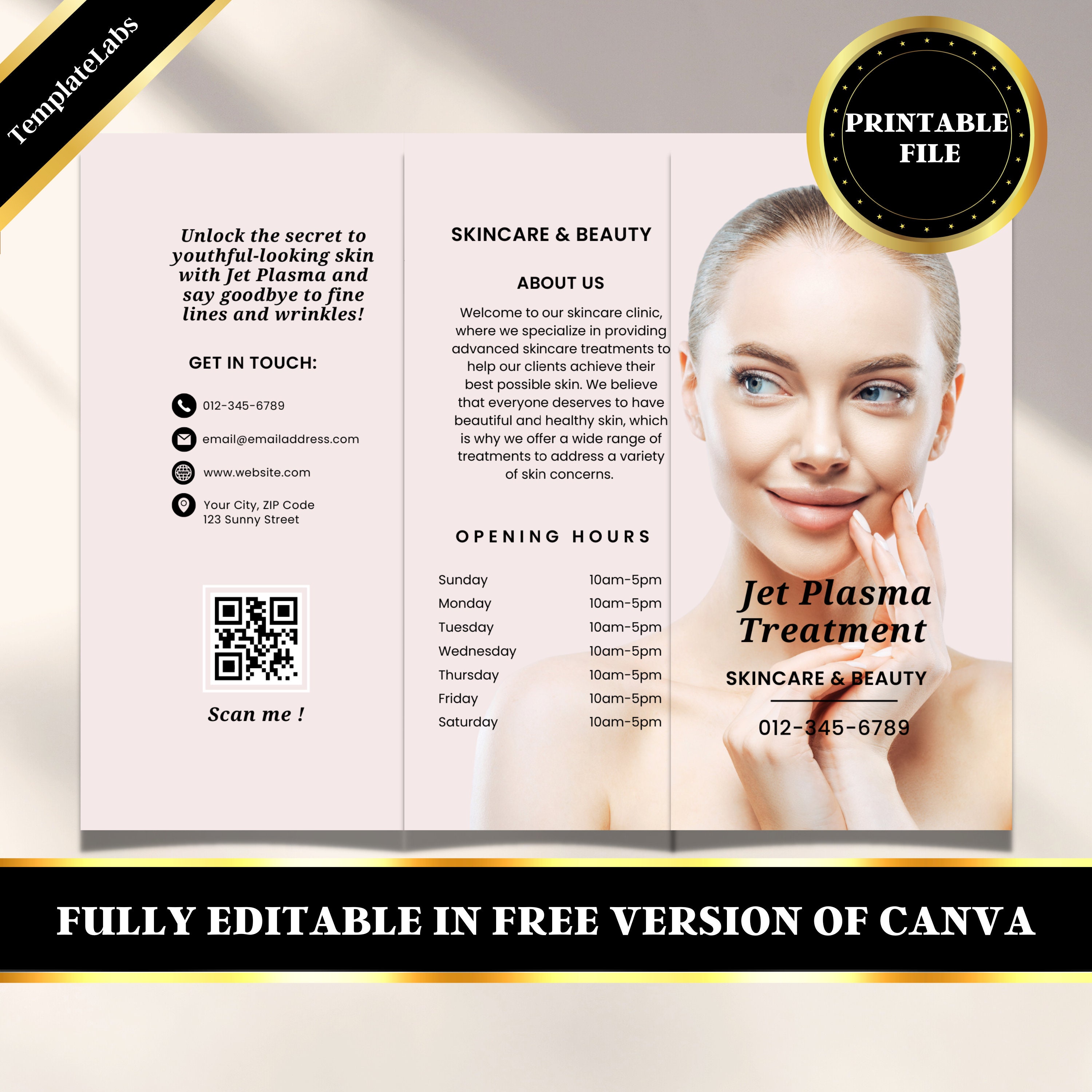 Jet Plasma Printable Brochure, Tri Fold Brochure Template, Price List ...