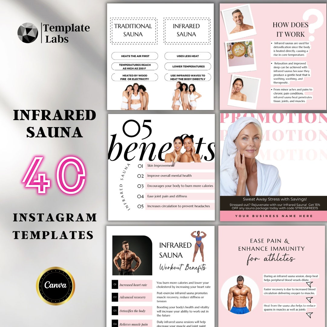 Infrared Sauna Instagram Post Template Canva Medspa Flyer - Etsy