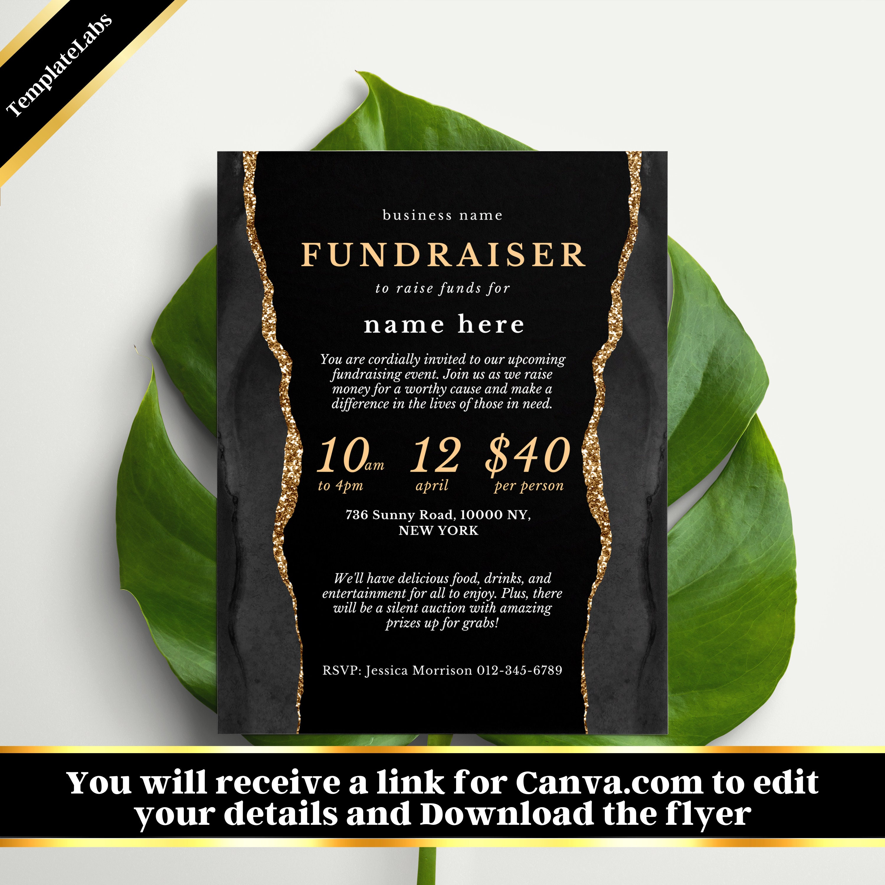 Fundraiser Flyer Template, Charity Invitation, Fundraising Flyer ...