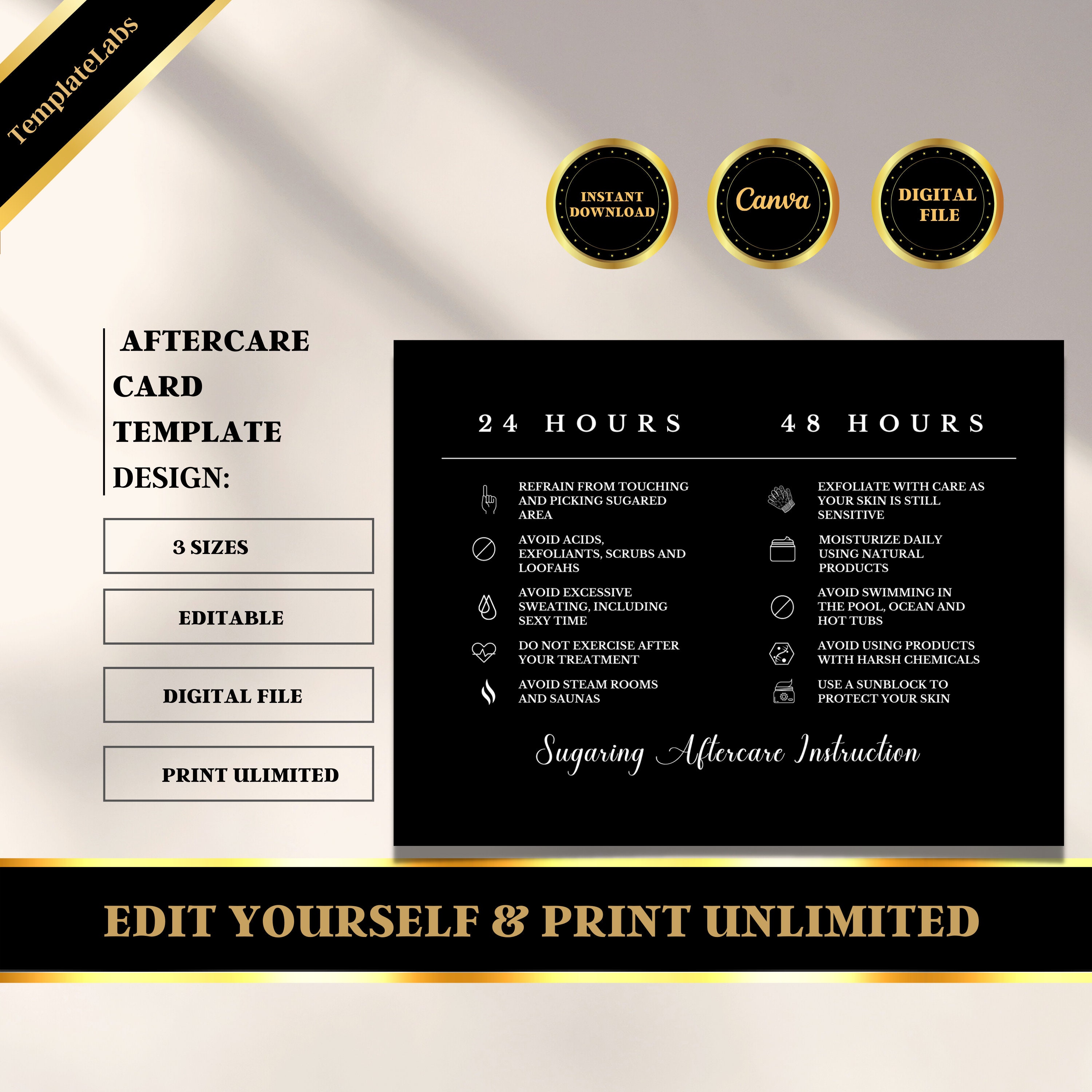 Sugaring After Care Sugar Wax Card Sugaring Wax Hair - Etsy