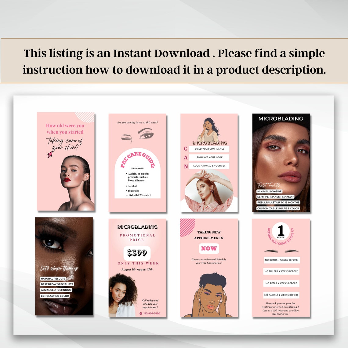 Microblading Instagram Post Microblading Flyer Template | Etsy