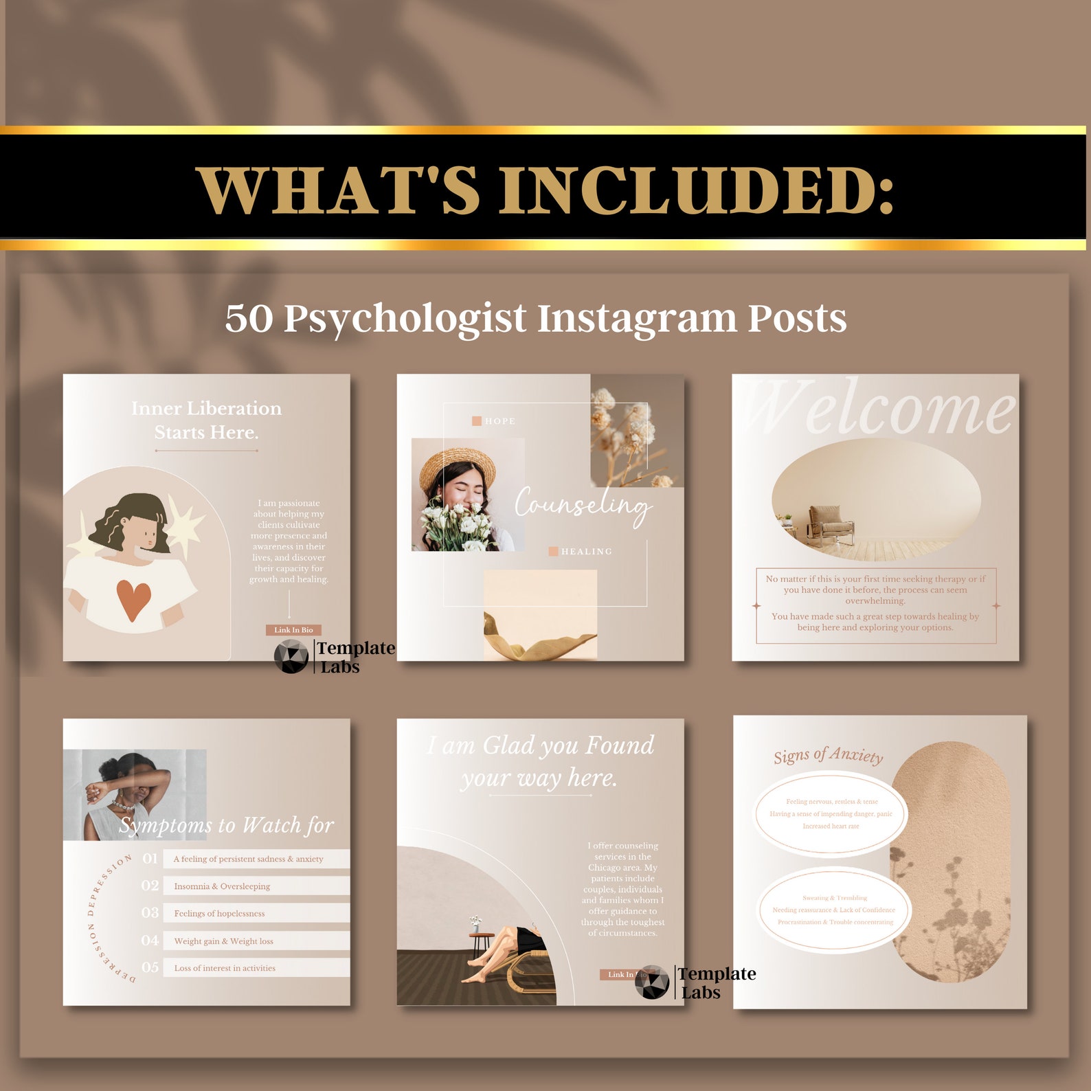 Psychologist Social Media Bundle Mental Health Instagram - Etsy