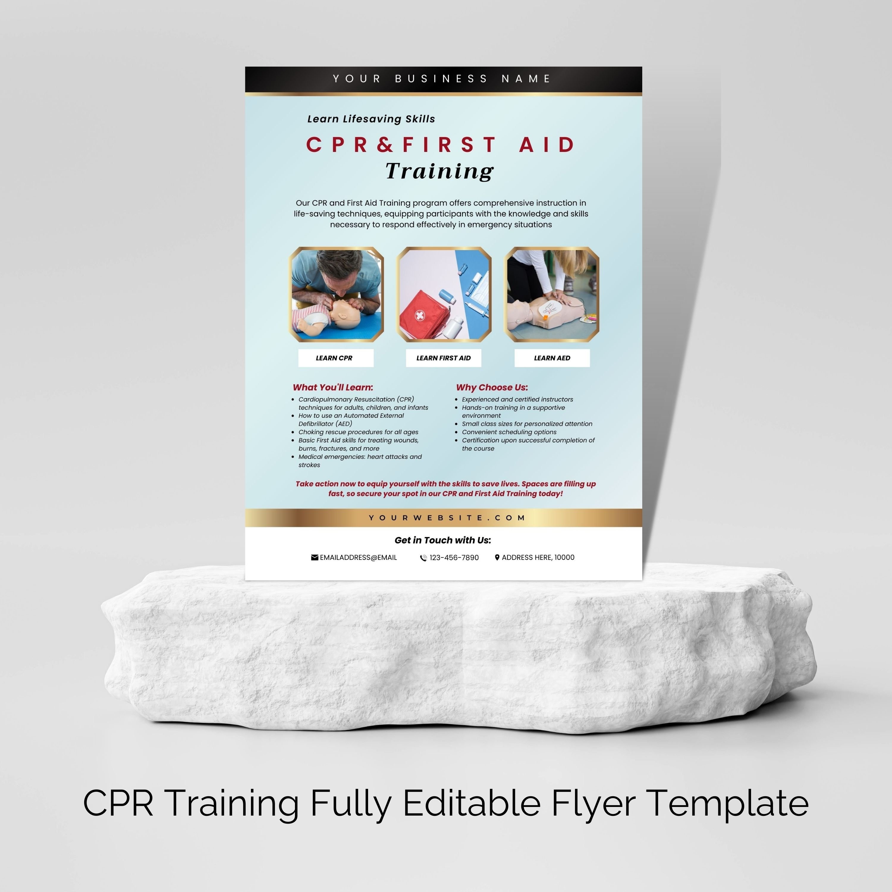 CPR Training Flyer, CPR Flyer, Cpr Template, Cpr First Aid and ...