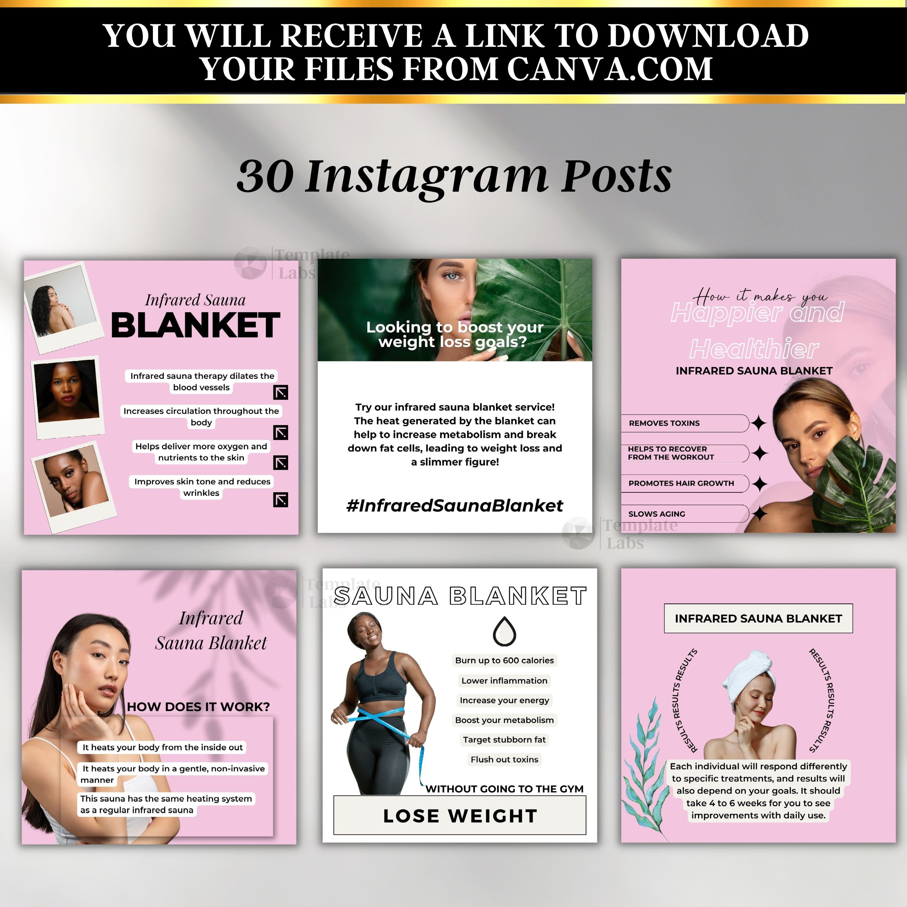 Infrared Sauna Blanket, Instagram Posts, Social Media Templates, Canva ...