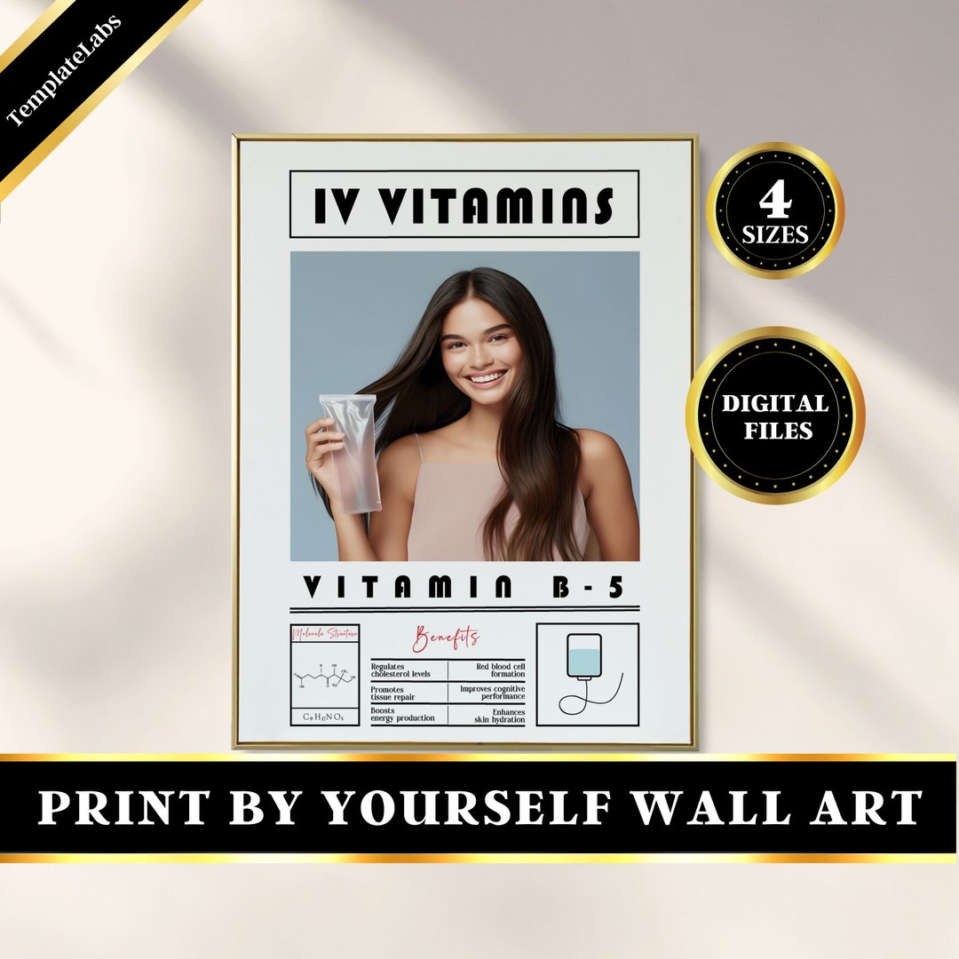 IV Therapy Poster, IV Hydration Poster, Iv Vitamin Therapy, IV Infusion ...