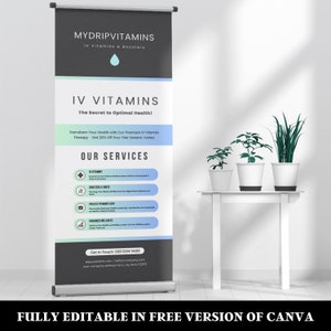 IV Hydration Retractable Banner, Roll up Banner Template, Event Banner ...