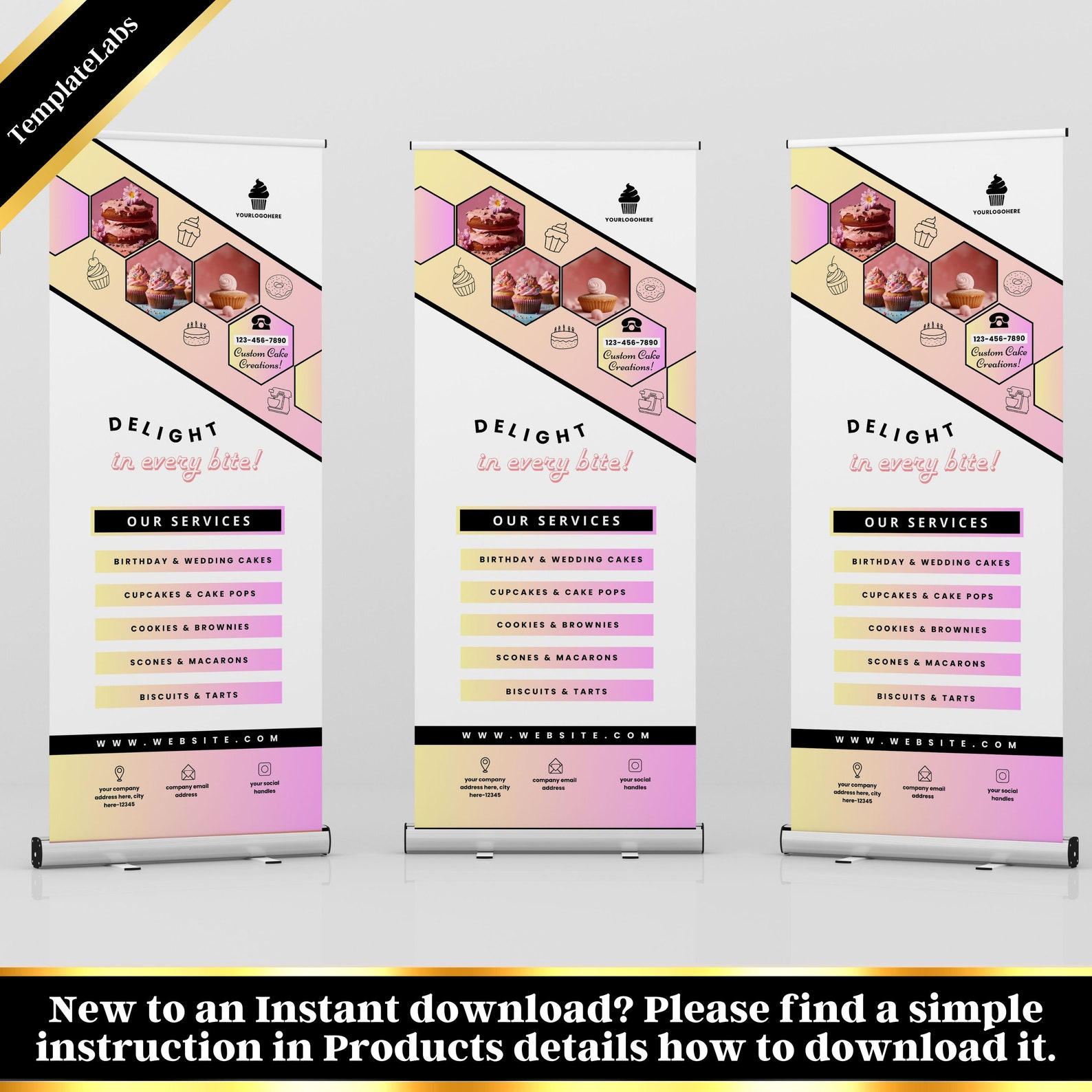 Retractable Banner Bakery Bakery Banner Bakery Template - Etsy