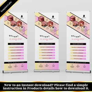 Retractable Banner Bakery, Bakery Banner, Bakery Template, Roll up ...