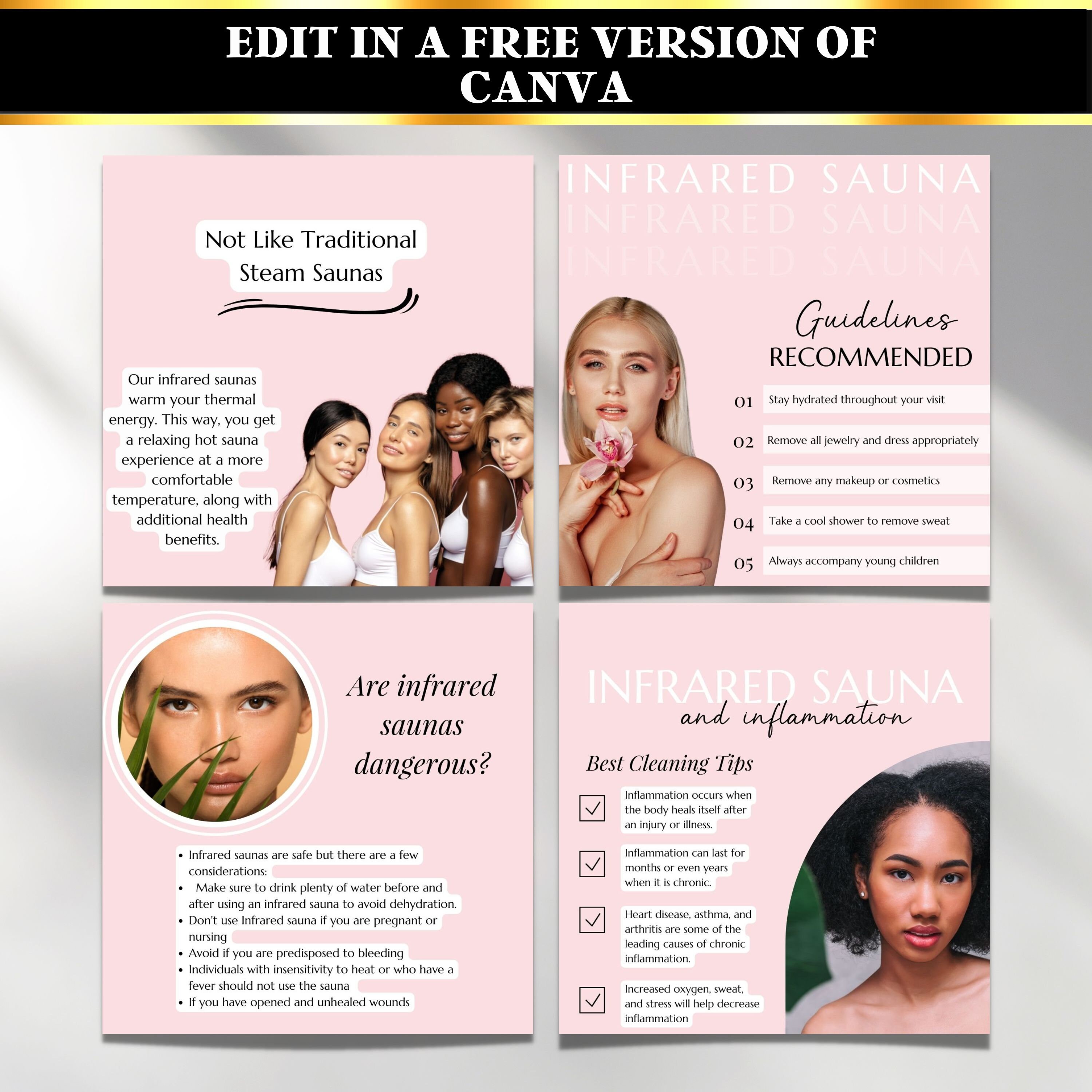 Infrared Sauna Instagram Post Template Canva Medspa Flyer - Etsy Australia