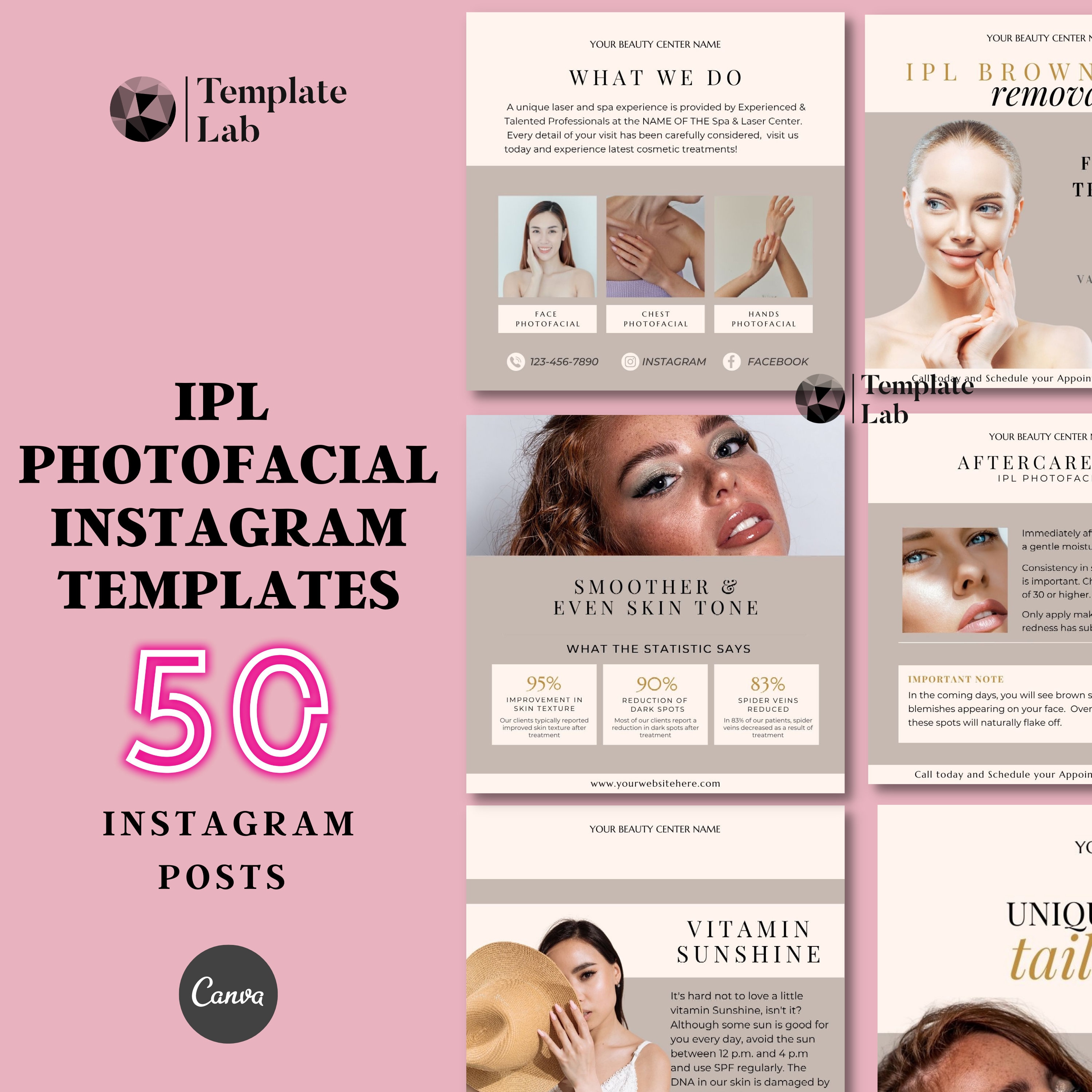 IPL Facial Facial Template Facial Flyer IPL Facial | Etsy
