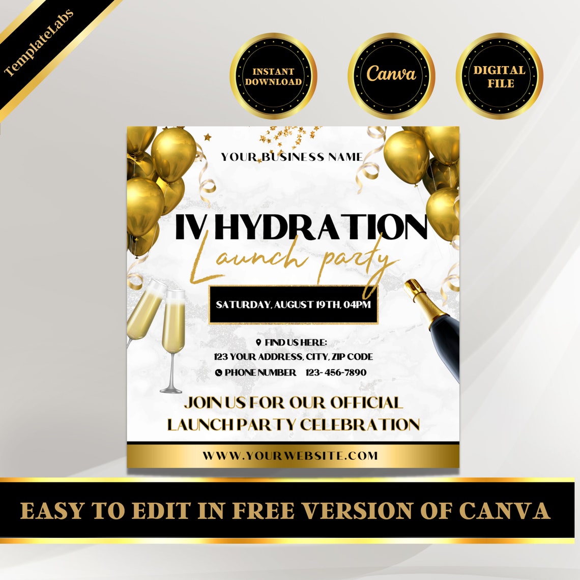 IV Hydration Social Media Template, IV Drip, Launch Flyer, Opening ...